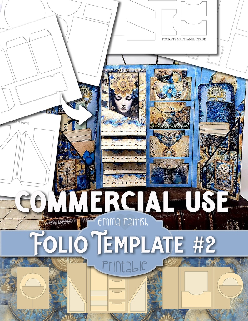 Printable Folio Template #2, Commercial Use, Junk Journal Ephemera ...