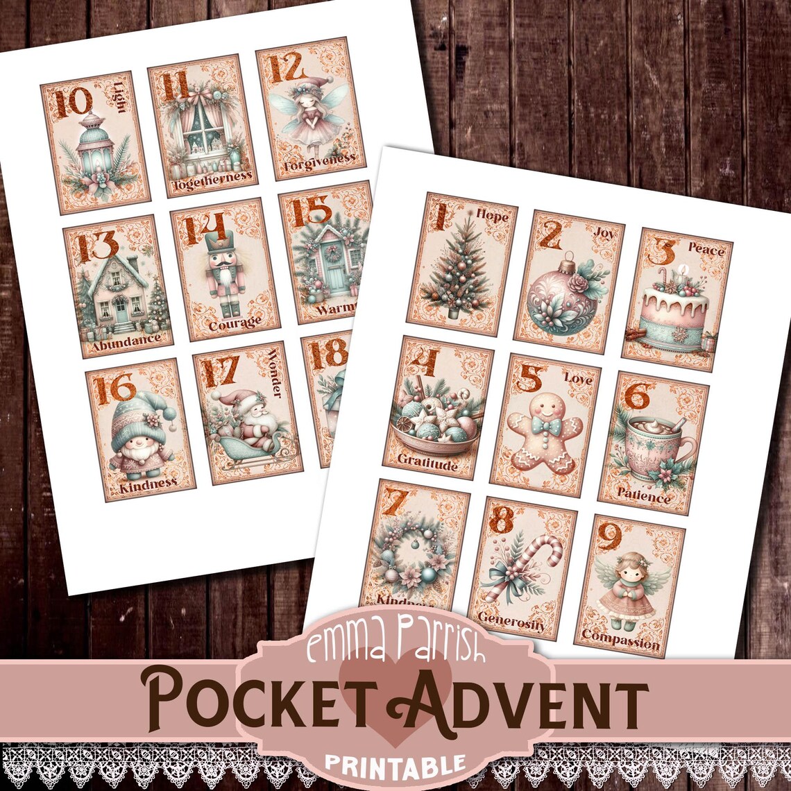 Advent Cards, Advent Calendar, Mini Printable Matchbox, Journaling ...