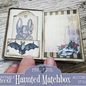 Haunted Matchbox Journal Kit, Gothic Printable Mini Journal, Ephemera ...