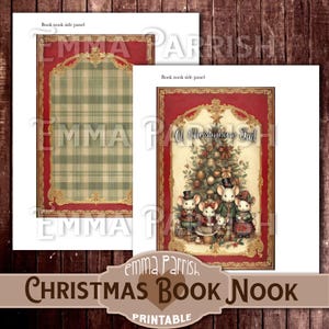 Christmas Mice Book Nook, Printable, Christmas Decoration, Lights, Old ...