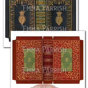 Printable Treasure Box Books, Antique Book Box, Faux Book, Papercraft ...