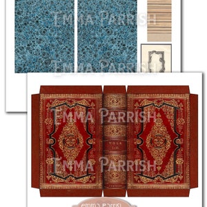 Printable Treasure Box Books, Antique Book Box, Faux Book, Papercraft ...