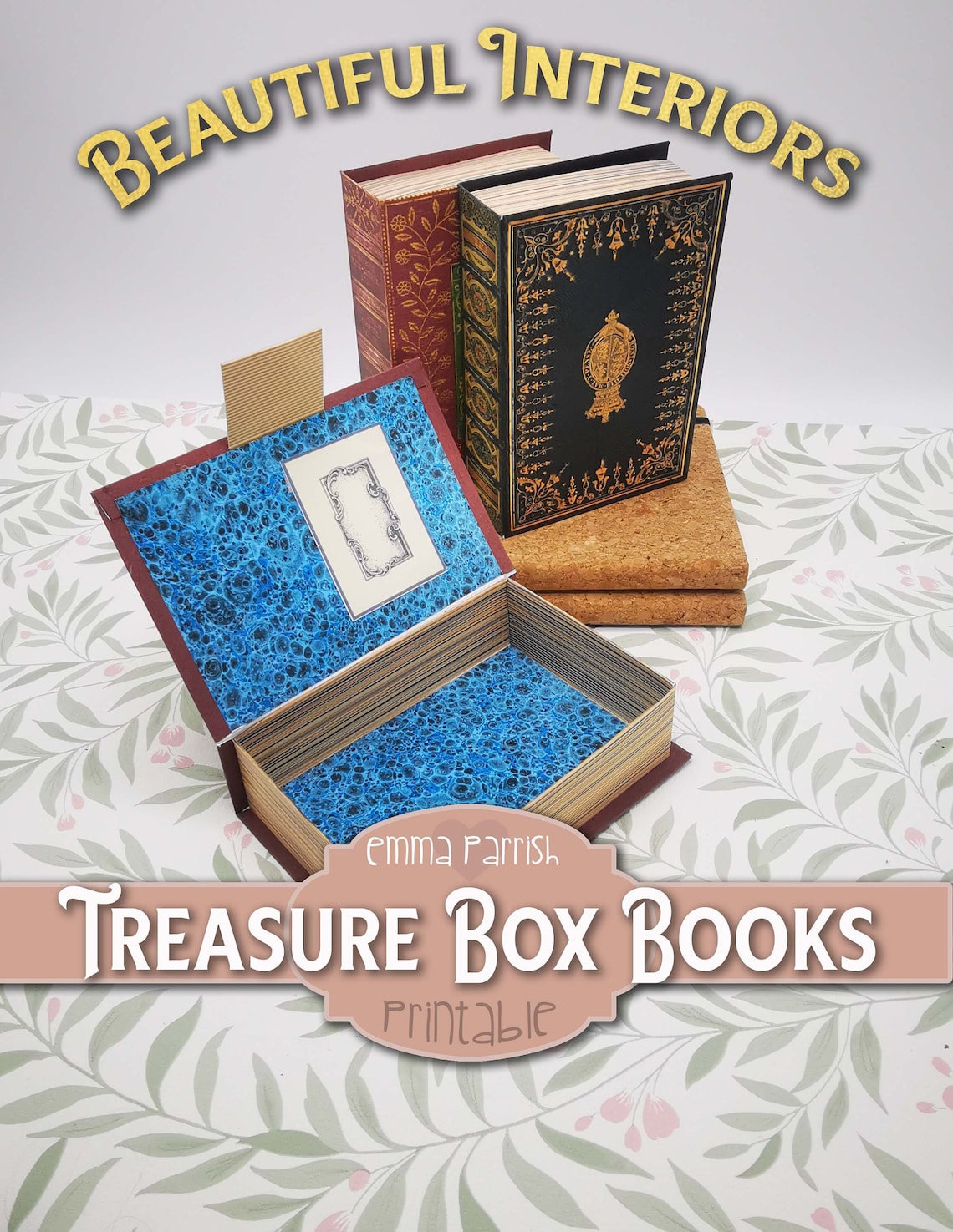 Printable Treasure Box Books, Antique Book Box, Faux Book, Papercraft ...