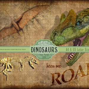 Dinosaur Junk Journal Printable Kit , Boys Dinosaur Book, Kids, Boys ...