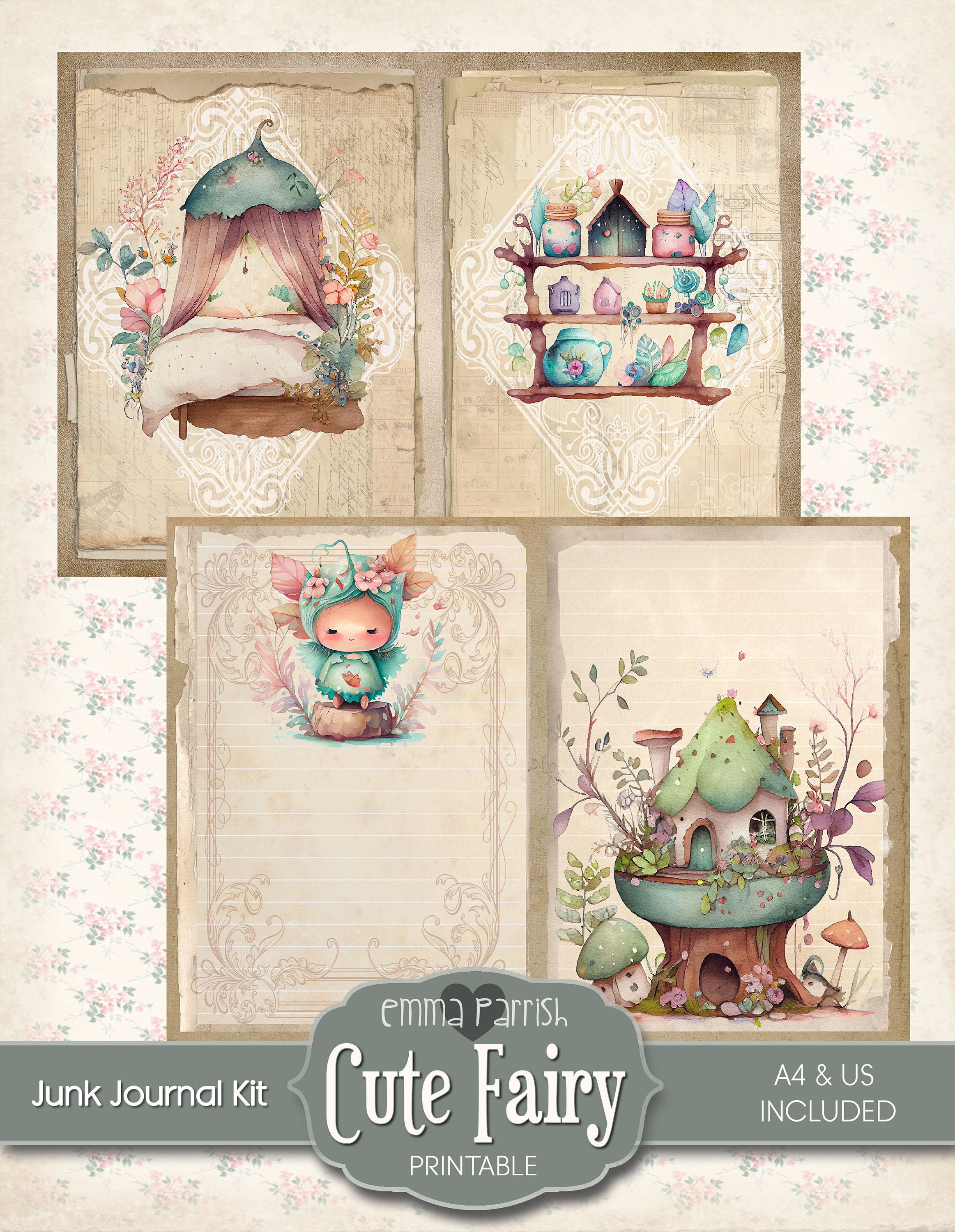 Cute Fairy Junk Journal Printable Fairies Journal - Etsy