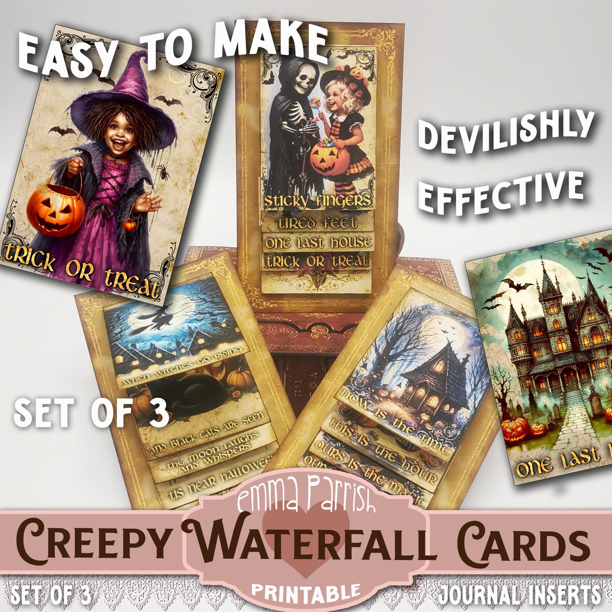Halloween Pop up Waterfall Card Printable, Witch, Spooky, Halloween ...