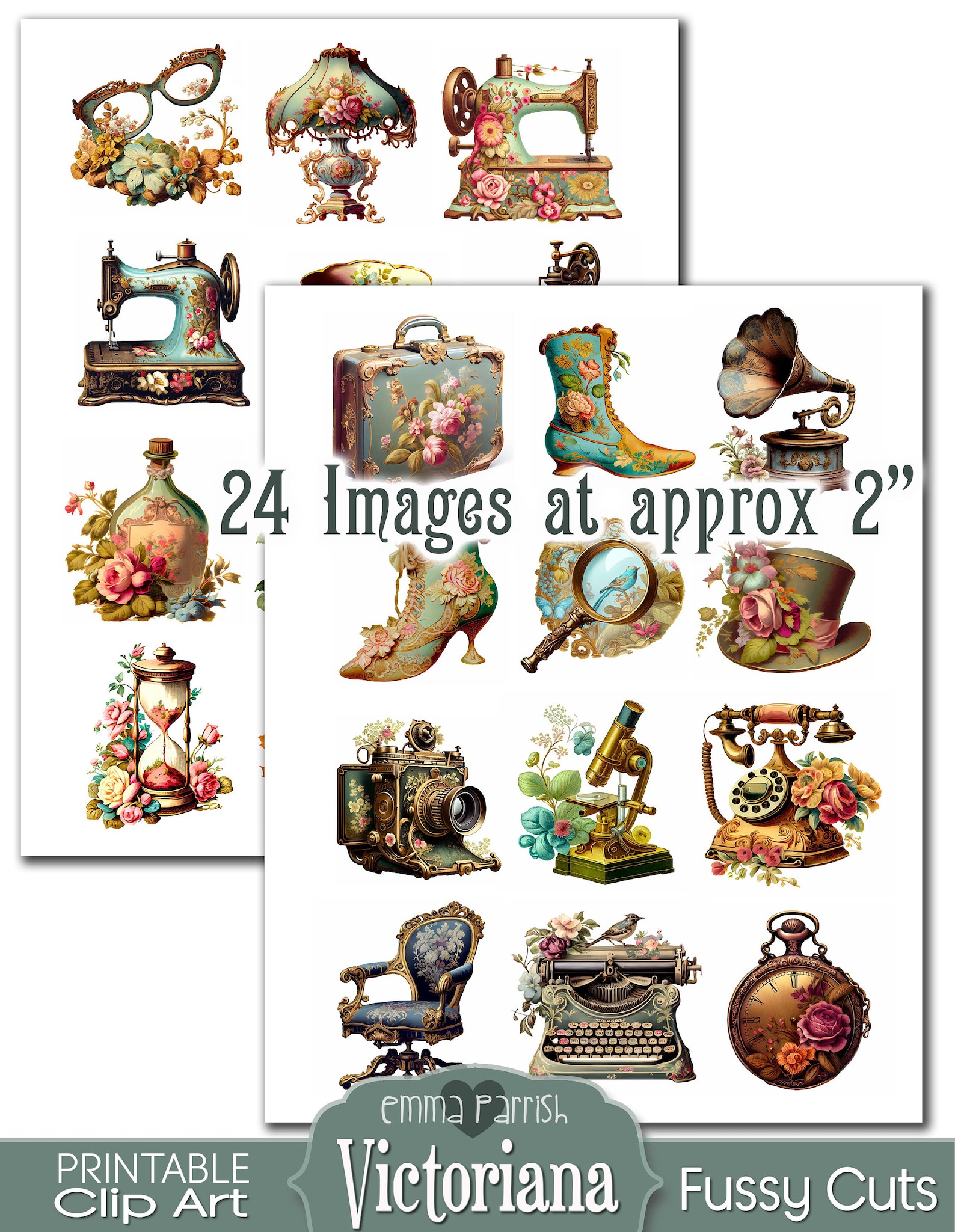 Victoriana Printable Stickers, Clipart, Junk Journal Ephemera, Vintage ...