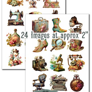 Victoriana Printable Stickers, Clipart, Junk Journal Ephemera, Vintage ...
