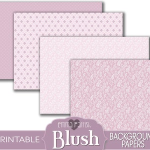 Pink Blush Patterned Printable Paper Kit, Junk Journal, Scrapbook ...