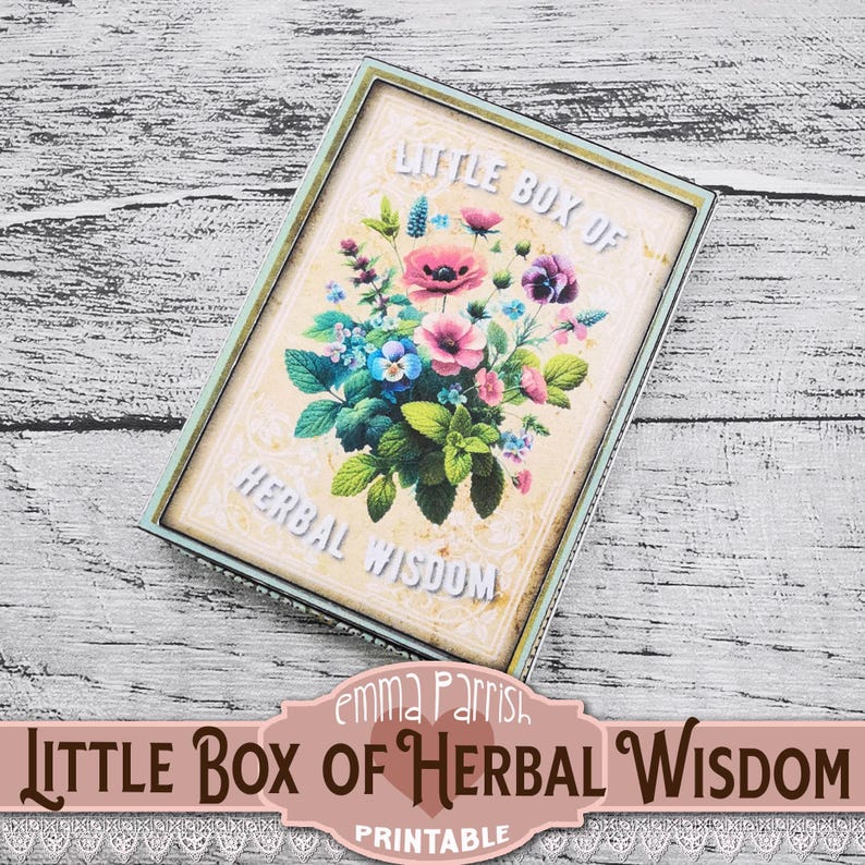 Mini Herbal Wisdom Cards, Mini Printable Matchbox Kit, Herbal ...