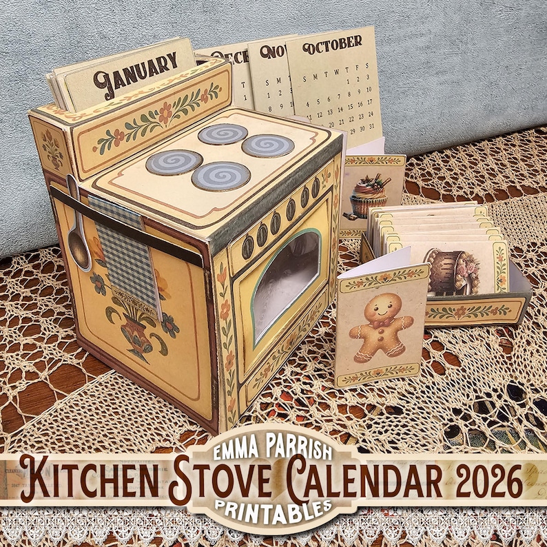 Kitchen Stove Calendar Box, , Oven, Cooker, DIY Printable Papercraft ...