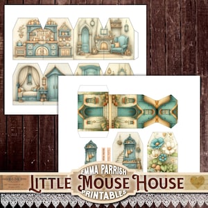 Little Mouse House Mini Folio Book, Printable Kit, Accordion, Wallet ...