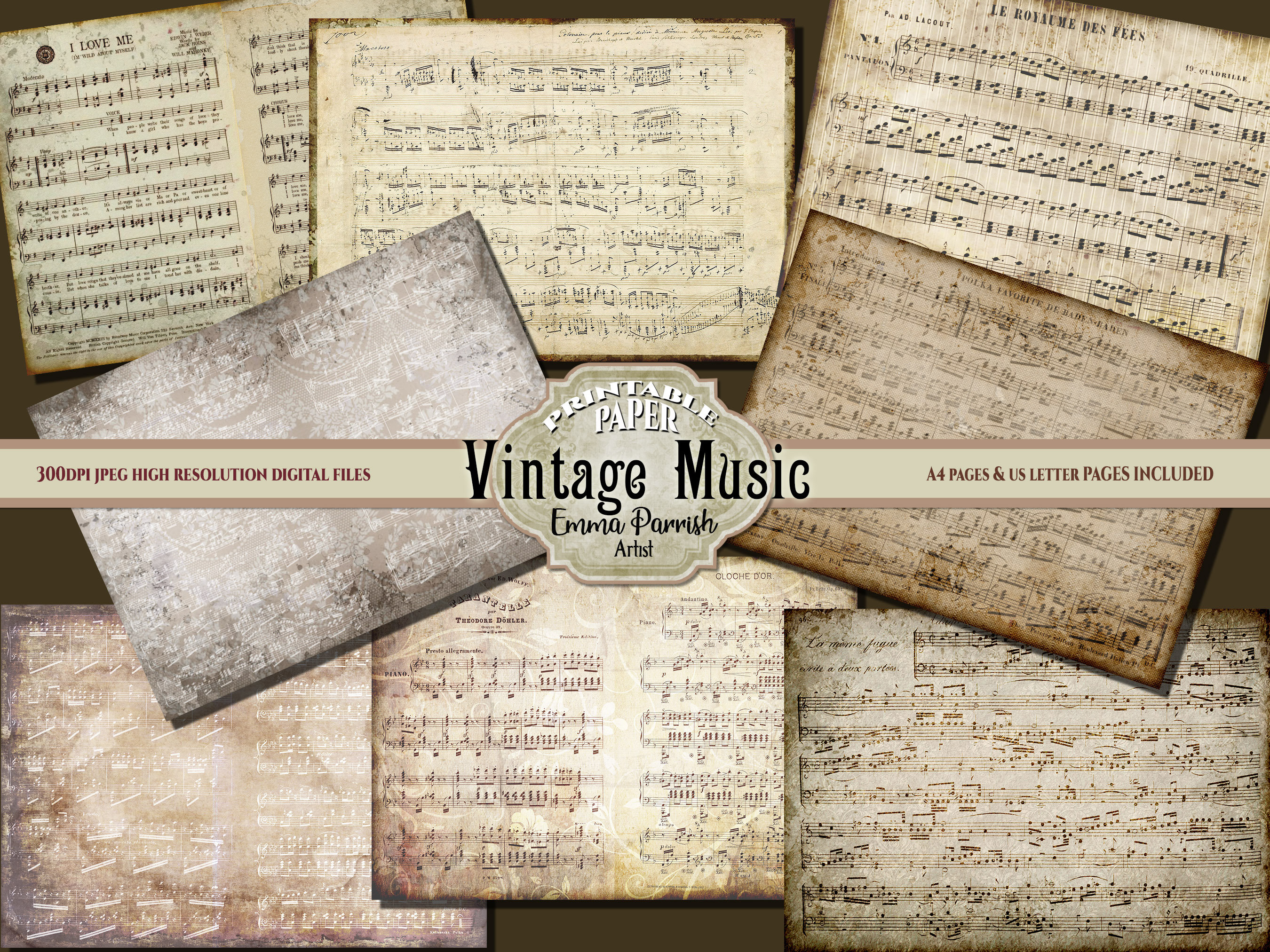 Vintage Music Scrapbook Paper