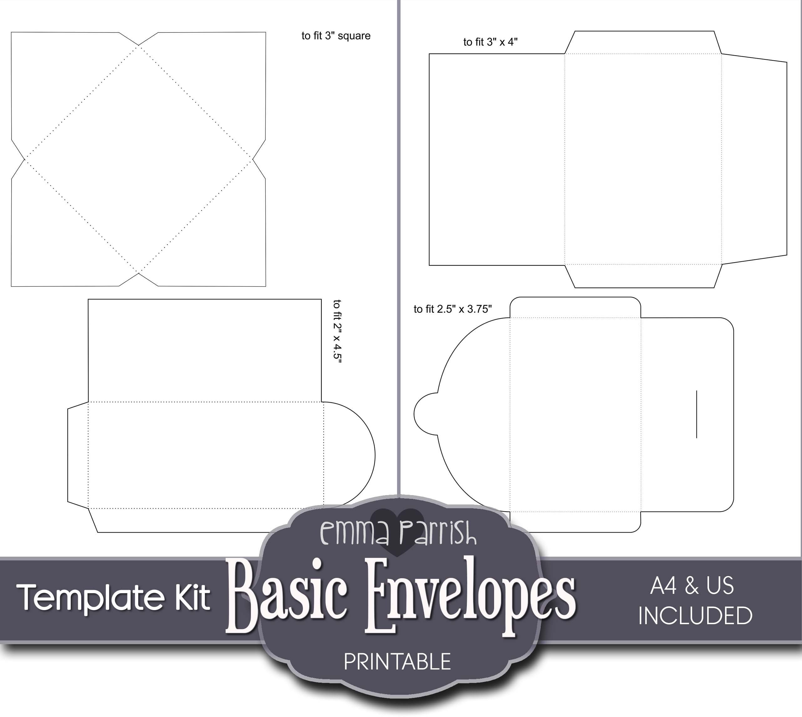 25 Printable Envelope Template Kit, Junk Journal Ephemera, Card Making ...