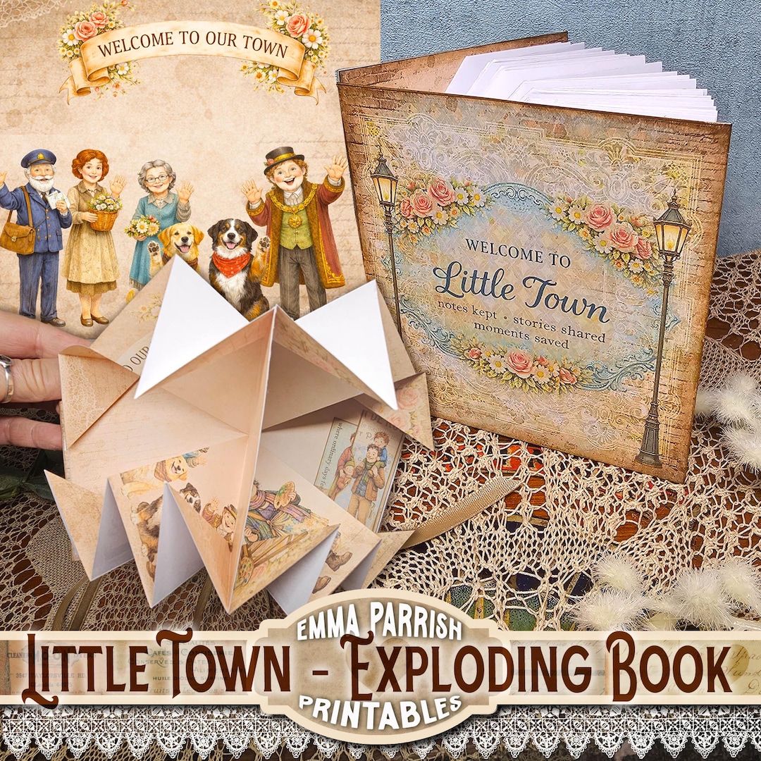 Printable Explosion Book Junk Journal | Cricut & Hand Cut | Turkish Map ...