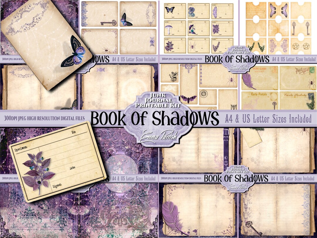Witch Junk Journal Kit , Grimoire, Book of Shadows, Notebook Journal ...