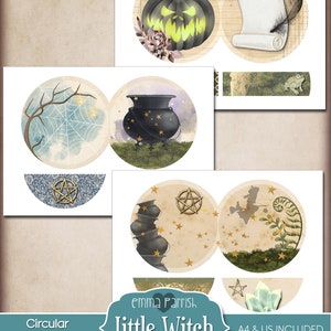 Witch Junk Journal Kit, Circular Printable Journal, Witches, Pagan ...