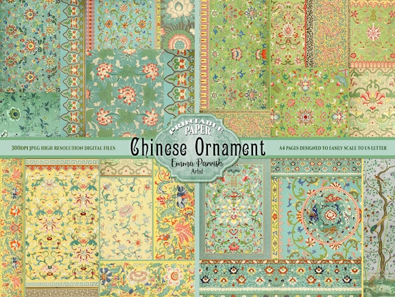 Oriental Paper Printable Junk Journal Pages Antique Chinese - Etsy