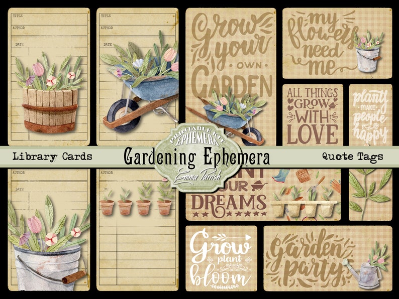 Printable Garden Ephemera Pack Garden Digital Ephemera - Etsy UK
