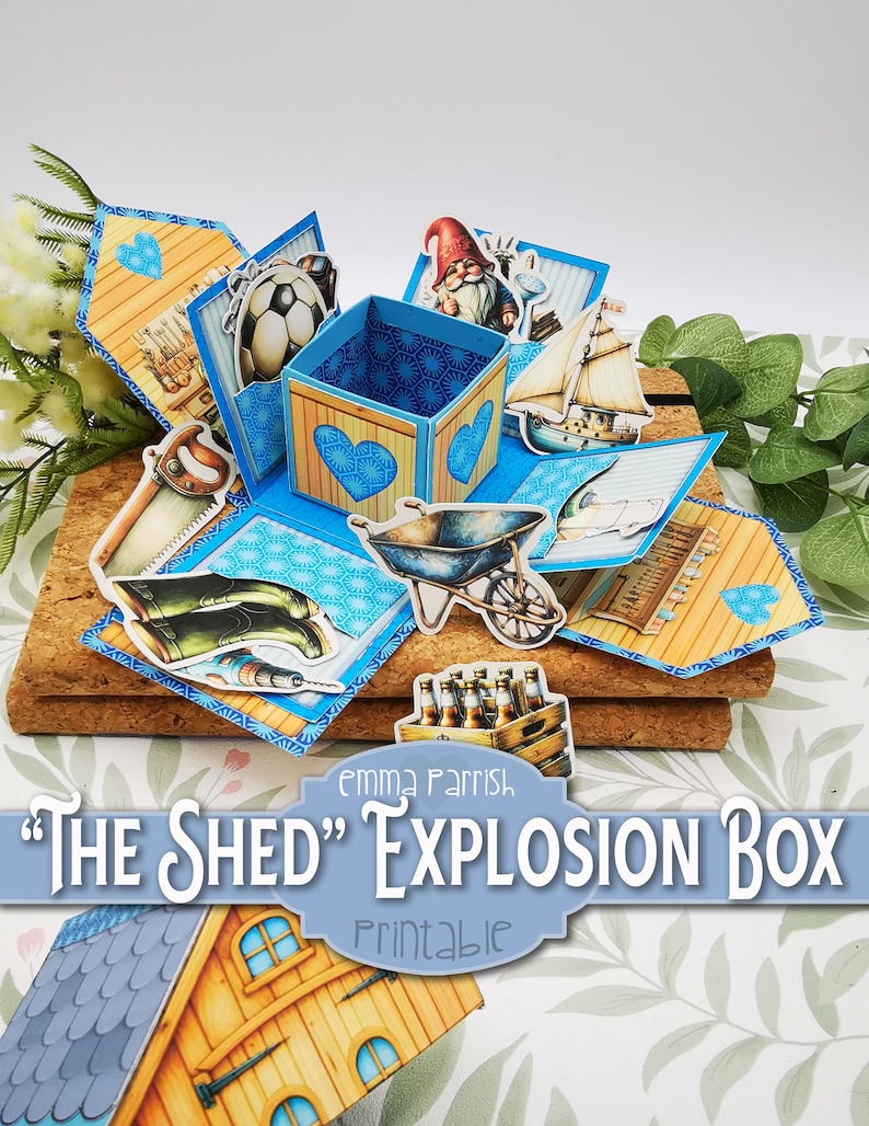 Printable Exploding Box Card, Garden Shed, Tool Shed, Cricut Tested PNG ...