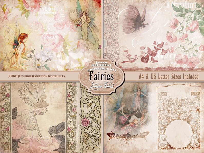 Fairies Junk Journal Kit Fairy Journal Fairy Digital Paper - Etsy