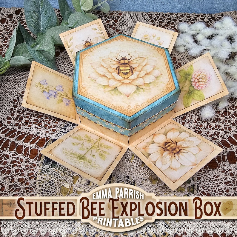 Bee Explosion Box Printable, Junk Journal Kit, Cricut & Hand Cut ...