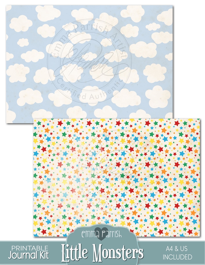 Junk Journal, Kids Printable, Little Monsters, Children, Cute, Childs ...