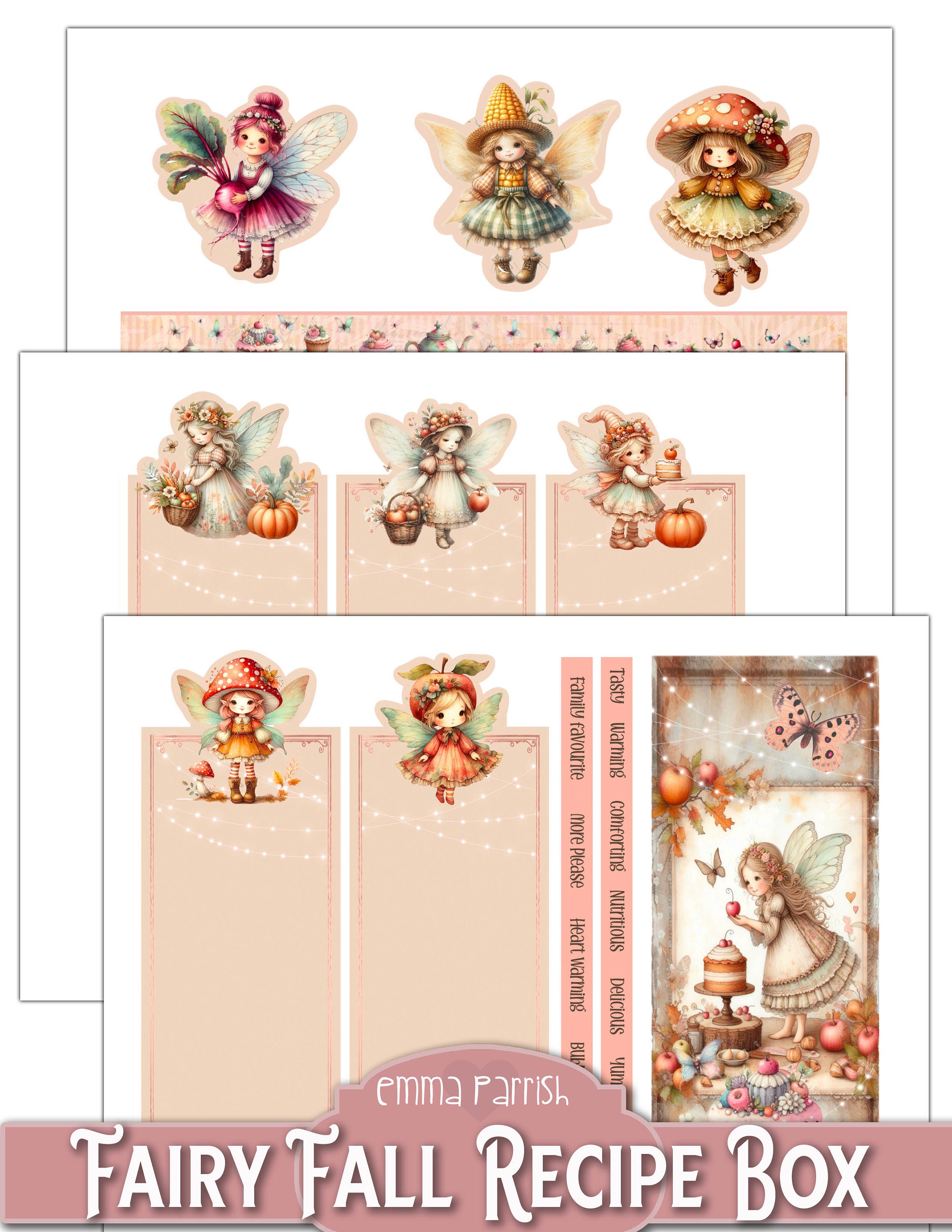 Fall Fairy Recipe Box, Junk Journal, Fall Baking, Printable, Autumn ...