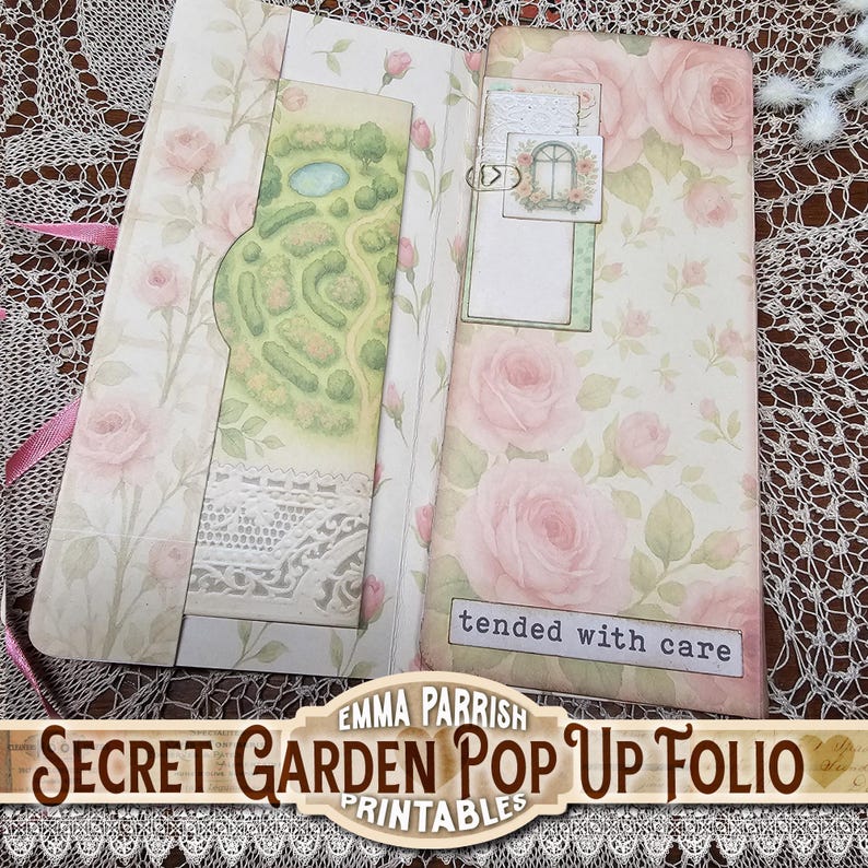 Secret Garden Pop up Folio Printable | Interactive Junk Journal Page ...