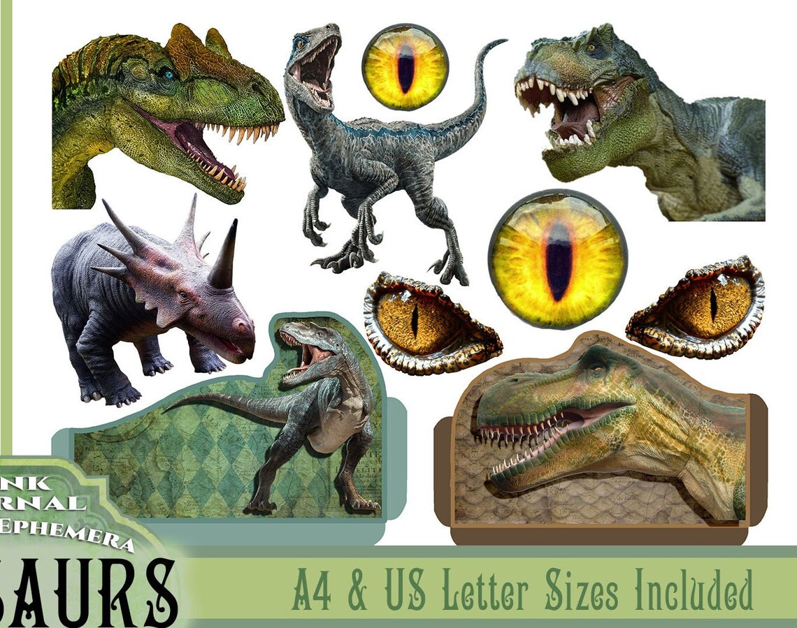 Dinosaur Junk Journal Printable Kit Boys Dinosaur Book Boys | Etsy