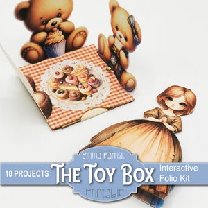 The Toybox Printable Junk Journal Folio, 10 Interactive Papercraft ...