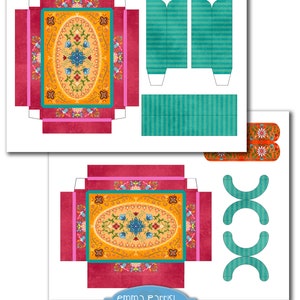 Printable Boho Suitcases, 3D Papercraft, Gift Boxes, Trinket Boxes ...