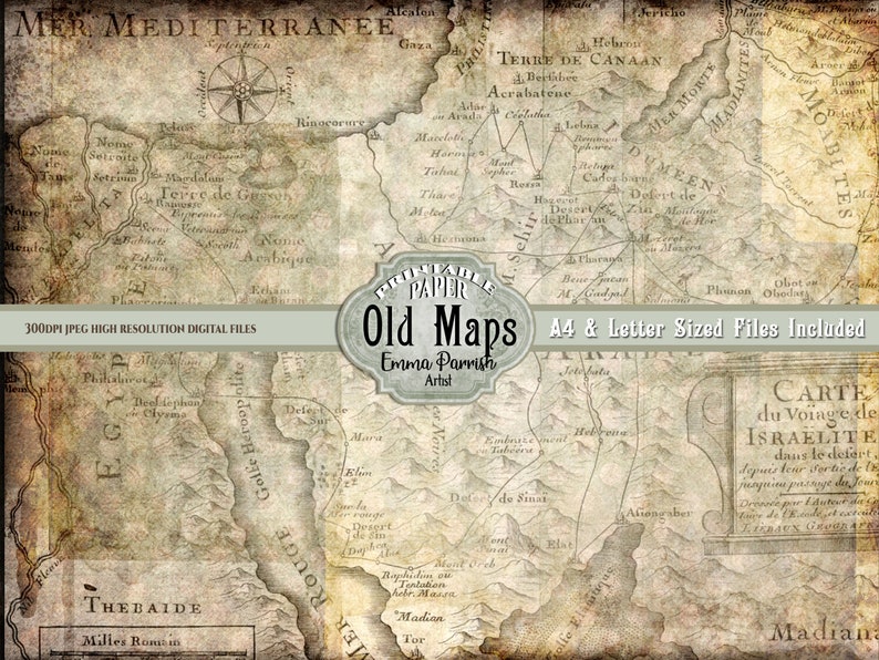 Printable Travel Junk Journal Papers Old Map Pages Vintage - Etsy
