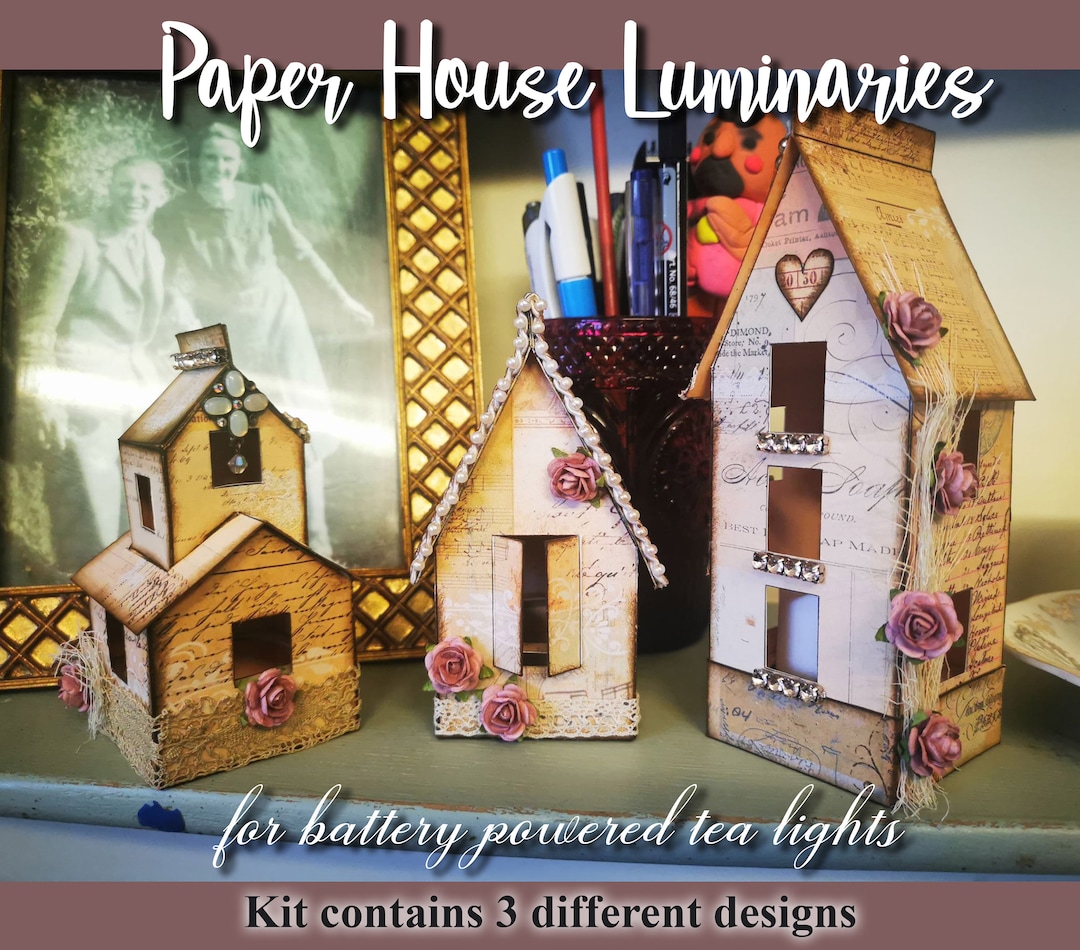 Paper Houses Printable Kit, Paper Lantern, Luminaries, Fairy House ...