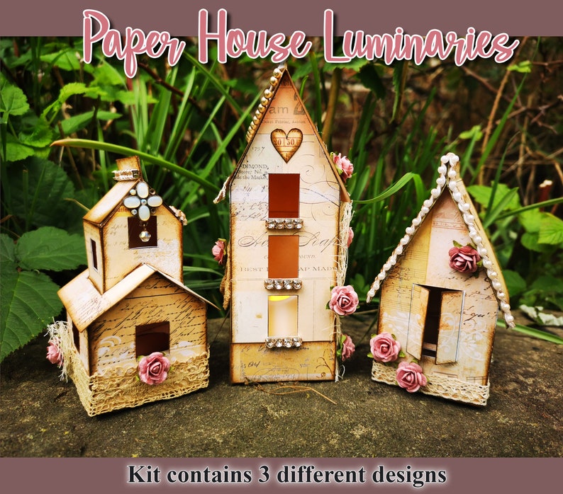 Paper Houses Printable Kit, Paper Lantern, Luminaries, Fairy House ...