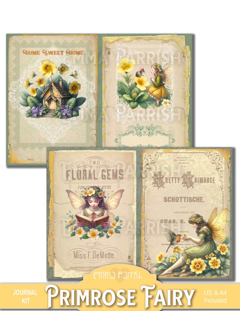 Primrose Fairies Printable Journal Kit, Flower Fairy, Junk Journal ...