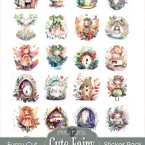 Cute Fairy Printable Sticker, Clipart, Fairy Junk Journal, Cricut ...
