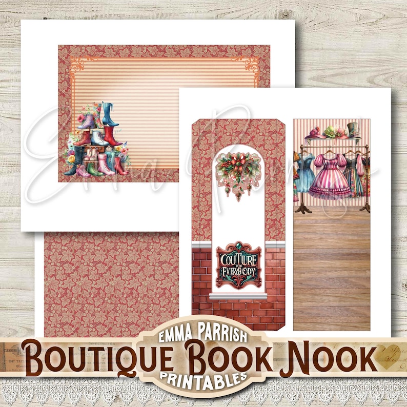 Boutique Book Nook Printable Kit, Christmas Gift & Decor, 3D DIY ...