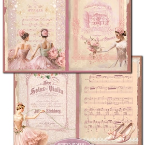 Ballet Junk Journal Kit, Printable, Dance, Pink, Peach, Shabby Chic ...