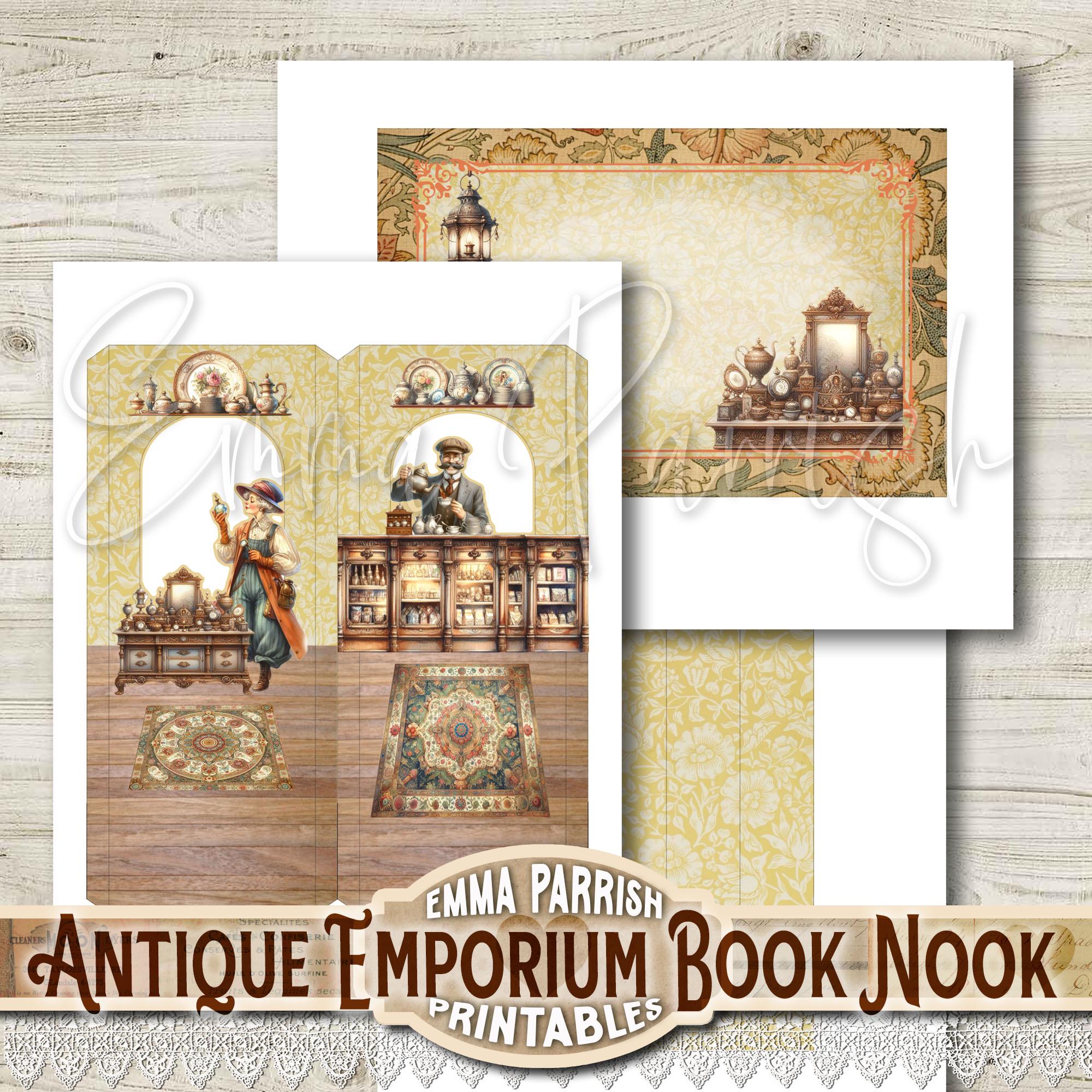 Antique Emporium Book Nook Printable Kit, Christmas Gift & Decor, 3D ...