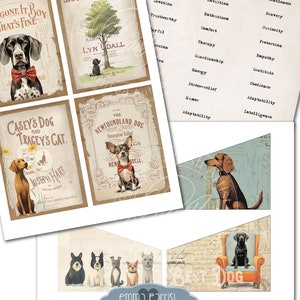 Printable Dogs Junk Journal Kit, Cute Pet, Dog Ephemera, Vintage ...