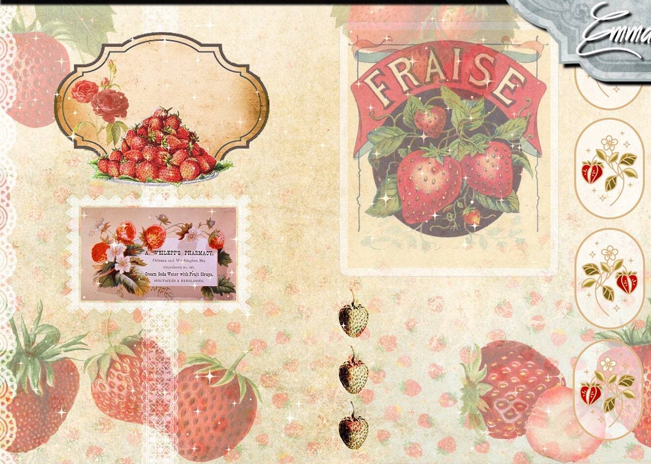 Vintage Strawberry Junk Journal Printable Paper Strawberry - Etsy UK