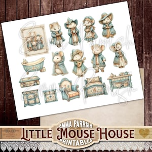 Little Mouse House Mini Folio Book, Printable Kit, Accordion, Wallet ...
