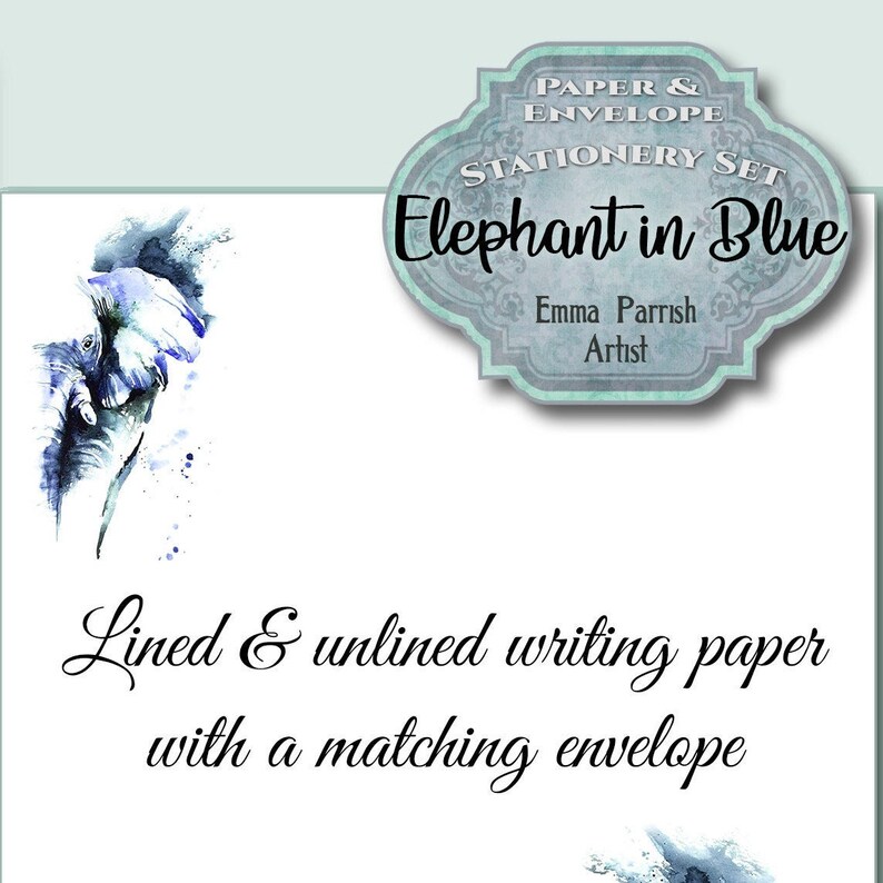 Elephant Writing Paper Stationery Set Matching Envelope A4 & | Etsy