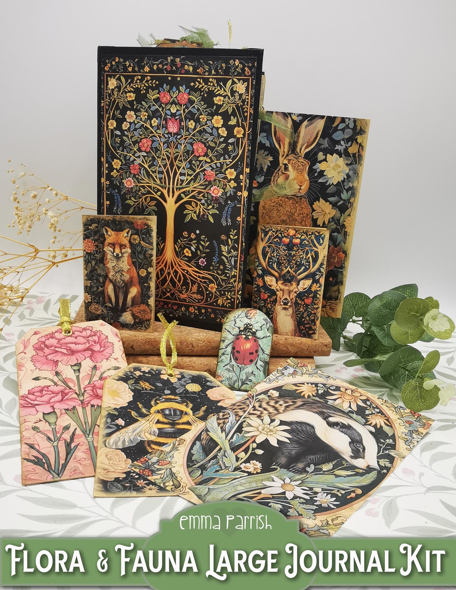 Flora & Fauna Heirloom Printable Junk Journal Kit, William Morris, 6 ...