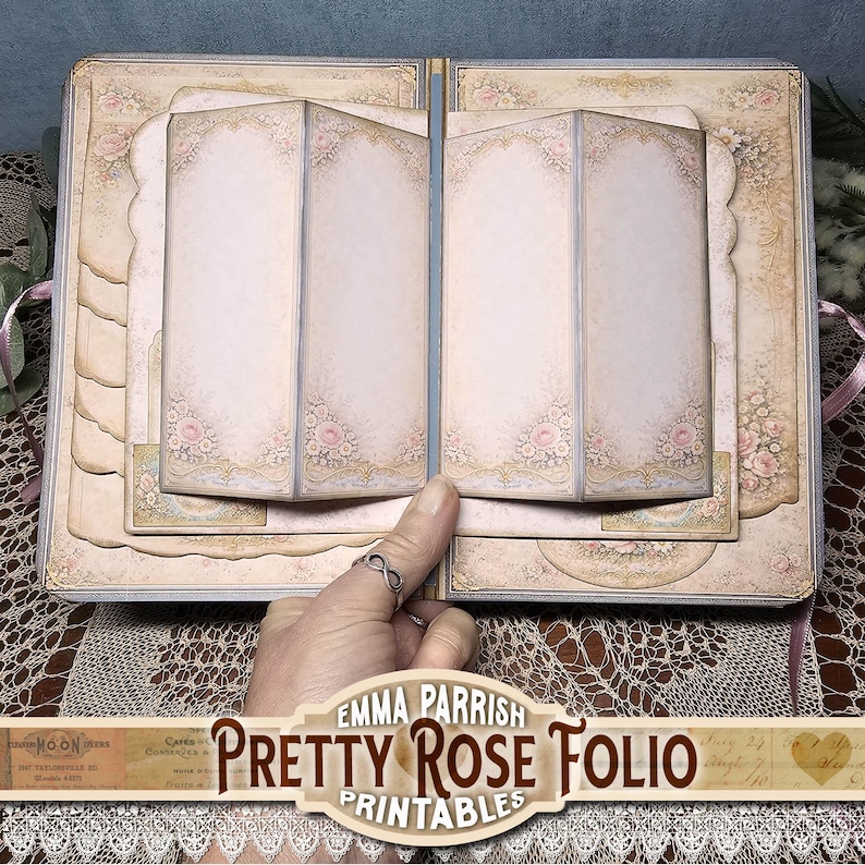 Pretty Rose Folio, Junk Journal Printable, Vintage Ephemera, Floral ...
