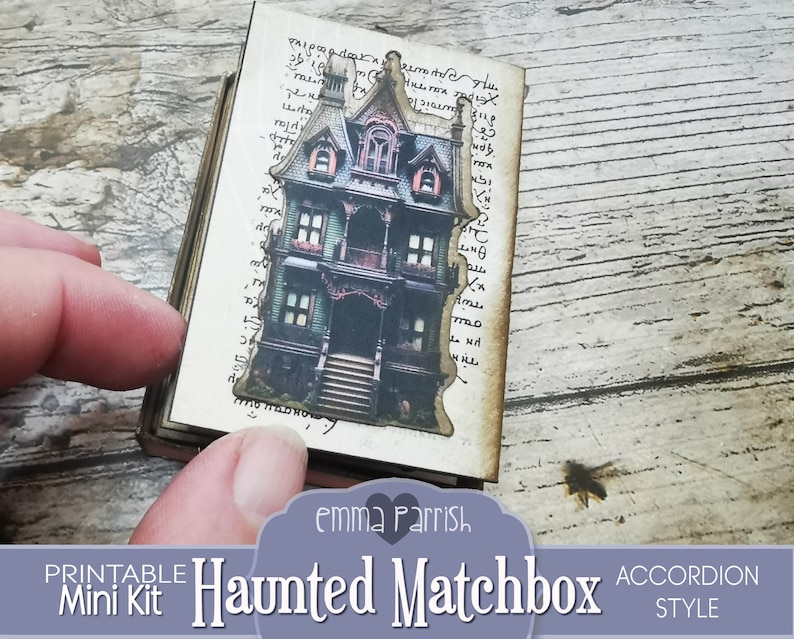Haunted Matchbox Journal Kit, Gothic Printable Mini Journal, Ephemera ...