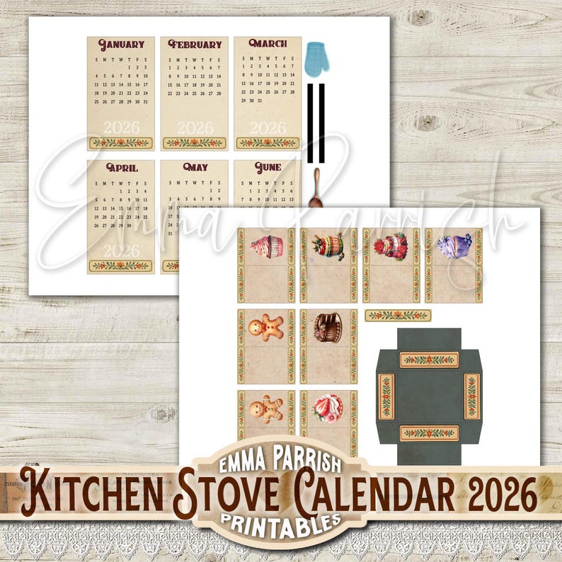 Kitchen Stove Calendar Box, , Oven, Cooker, DIY Printable Papercraft ...