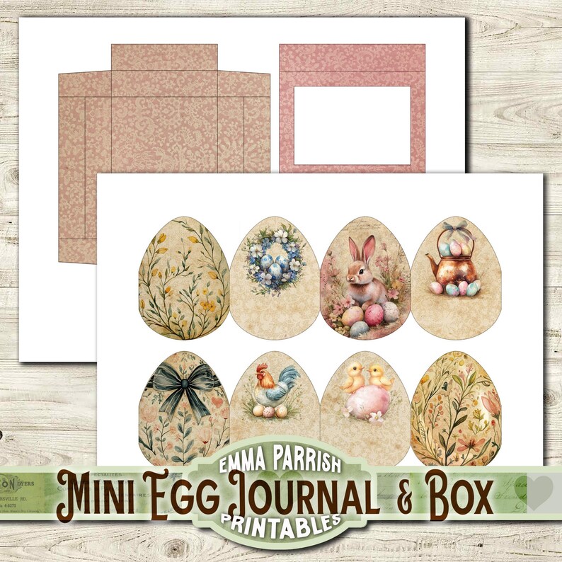 Spring Mini Egg Junk Journal With Box, Printable Easter Gift, Spring ...