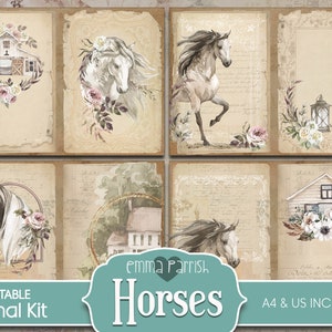 Wild Horses Junk Journal Kit, Ranch, Horse, Printable, Paper, Ephemera ...